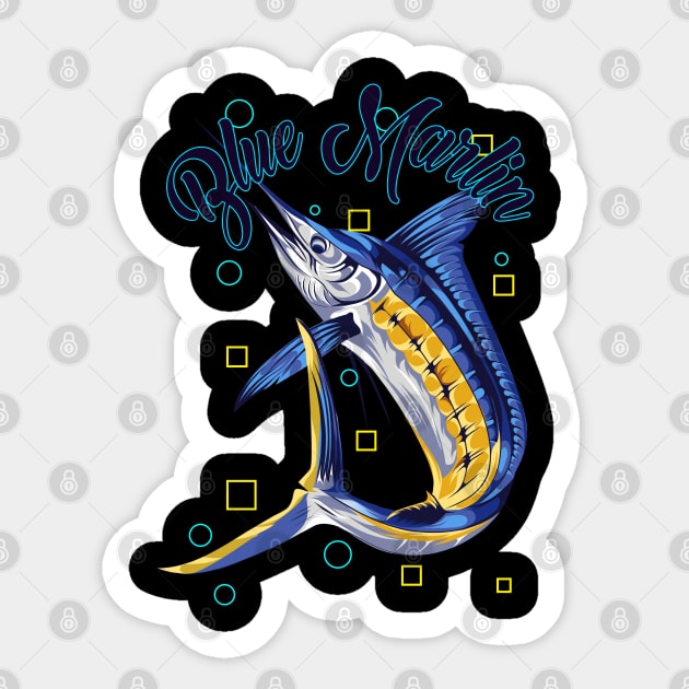 Blue Marlin - Blue Marlin - Sticker | TeePublic