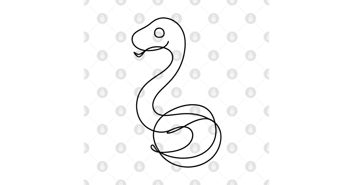 One Line Art Of Standing Snake - One Line Art Drawing - T-Shirt | TeePublic