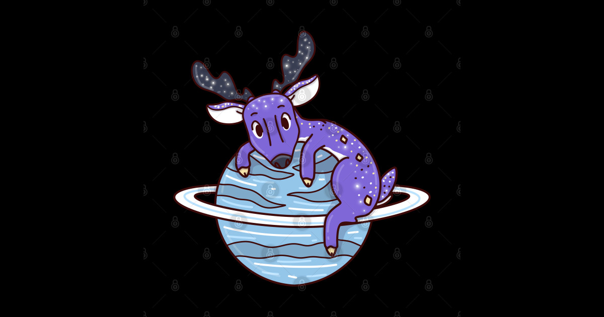 Space deer - Space - Sticker | TeePublic
