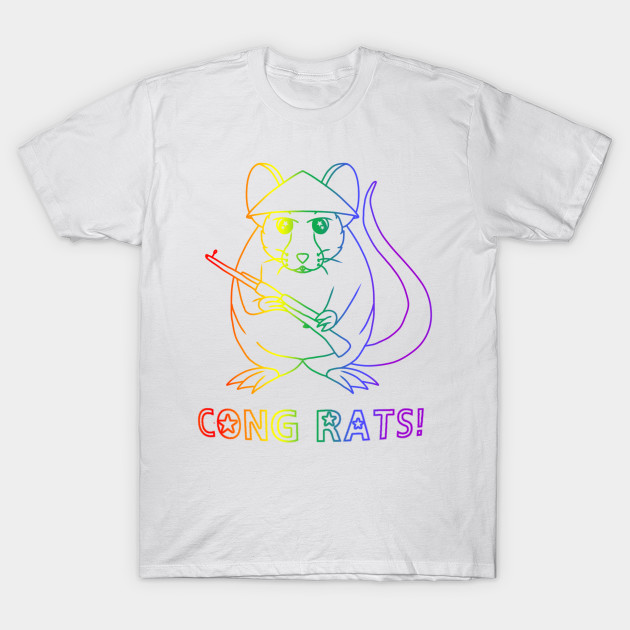 Cong Rats! (Rainbow Version) - Rad Rat Studios - T-Shirt | TeePublic
