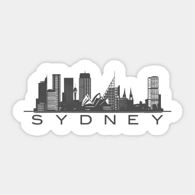 Sydney City Skyline Australia - Sydney - Sticker | TeePublic