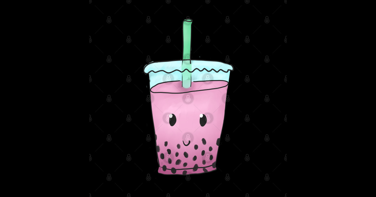 Cute Bubble Tea (Pink) - Bubble Tea - Sticker | TeePublic