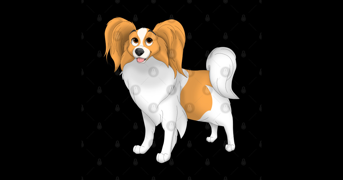 White & Red Papillon Dog - Papillon - Sticker | TeePublic