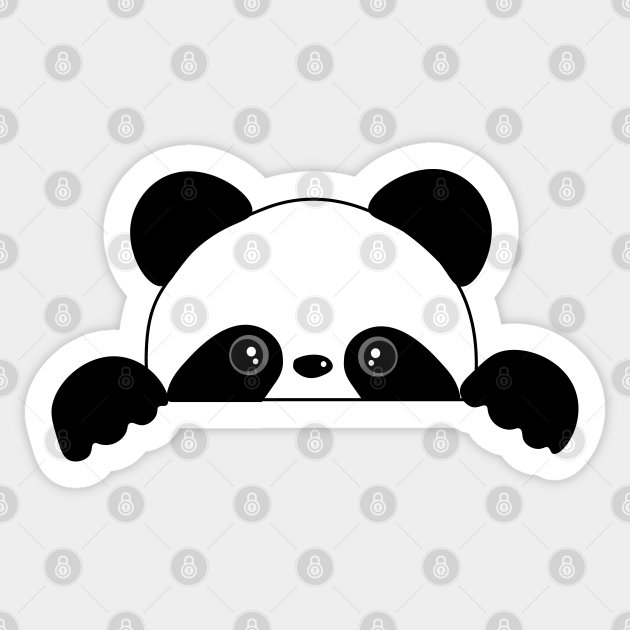 Cute Peeking Panda - Panda - Sticker | TeePublic