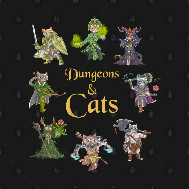 DND Dungeons and Cats - Dnd - Long Sleeve T-Shirt | TeePublic