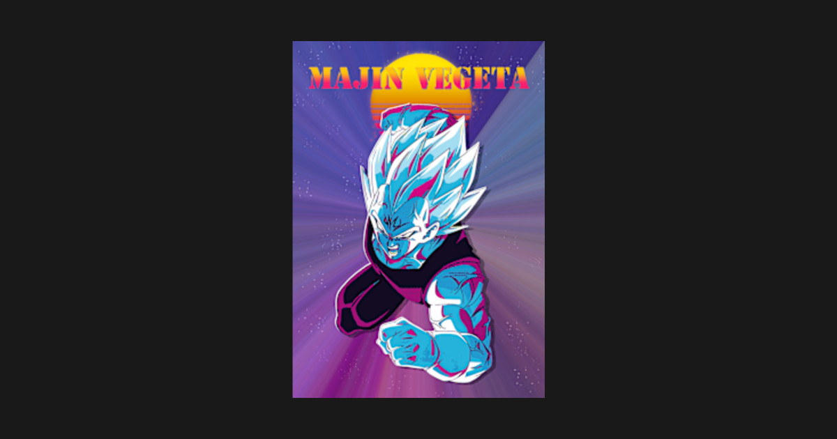 Majin Vegeta Retro 80s - Majin Vegeta - T-Shirt | TeePublic