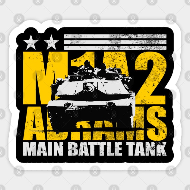 Army M1 Abrams (distressed) - M1 Abrams Main Battle Tank - Sticker ...