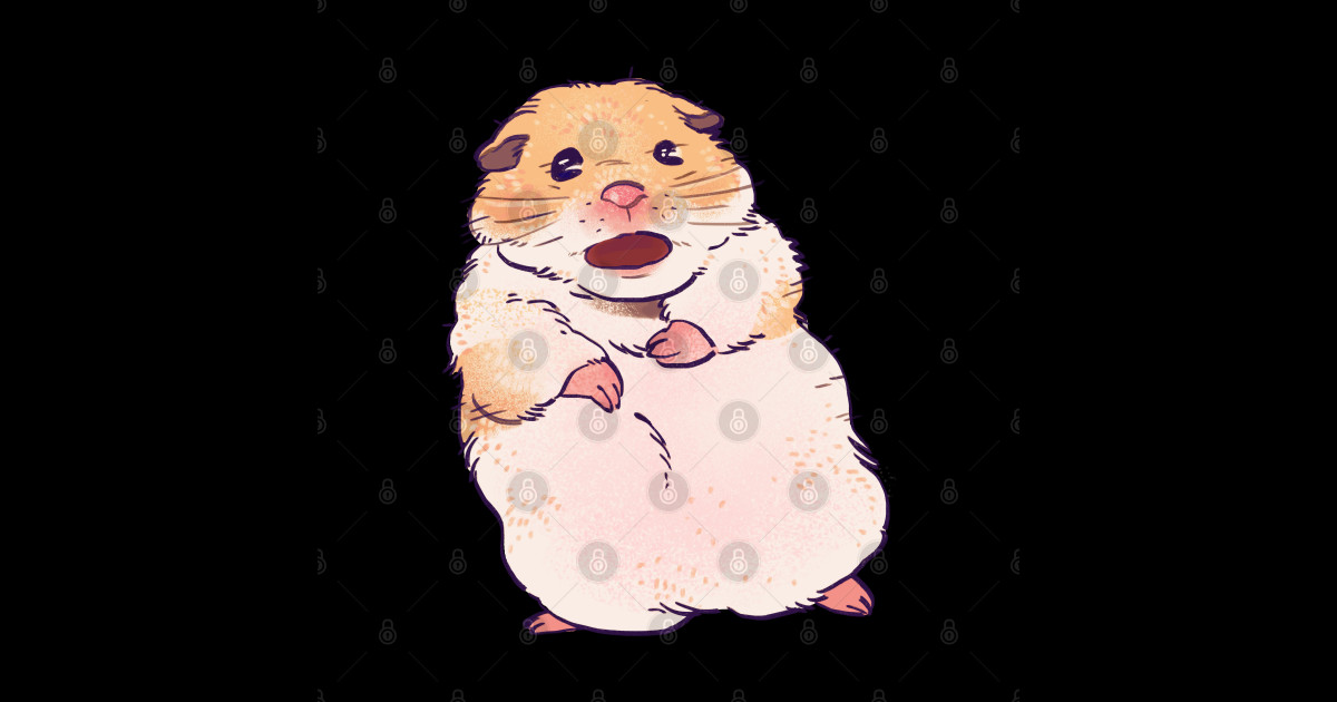 scared screaming shook hamster meme - Hamster - Sticker | TeePublic
