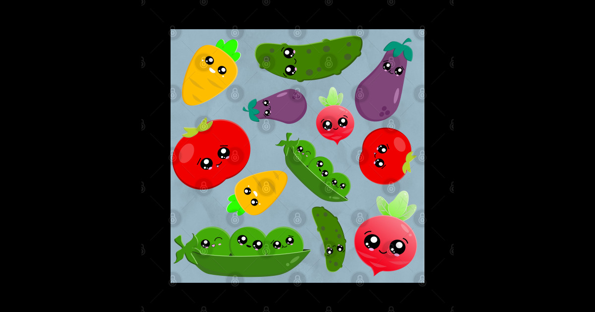 Cute Veg Pattern - Cute Veg Pattern - Posters and Art Prints | TeePublic