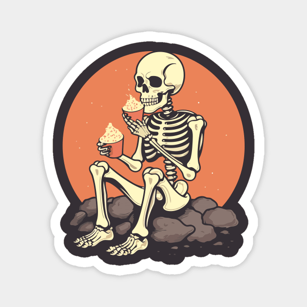 Skeleton eating Ice cream - Ice Cream Lover - Magnet | TeePublic