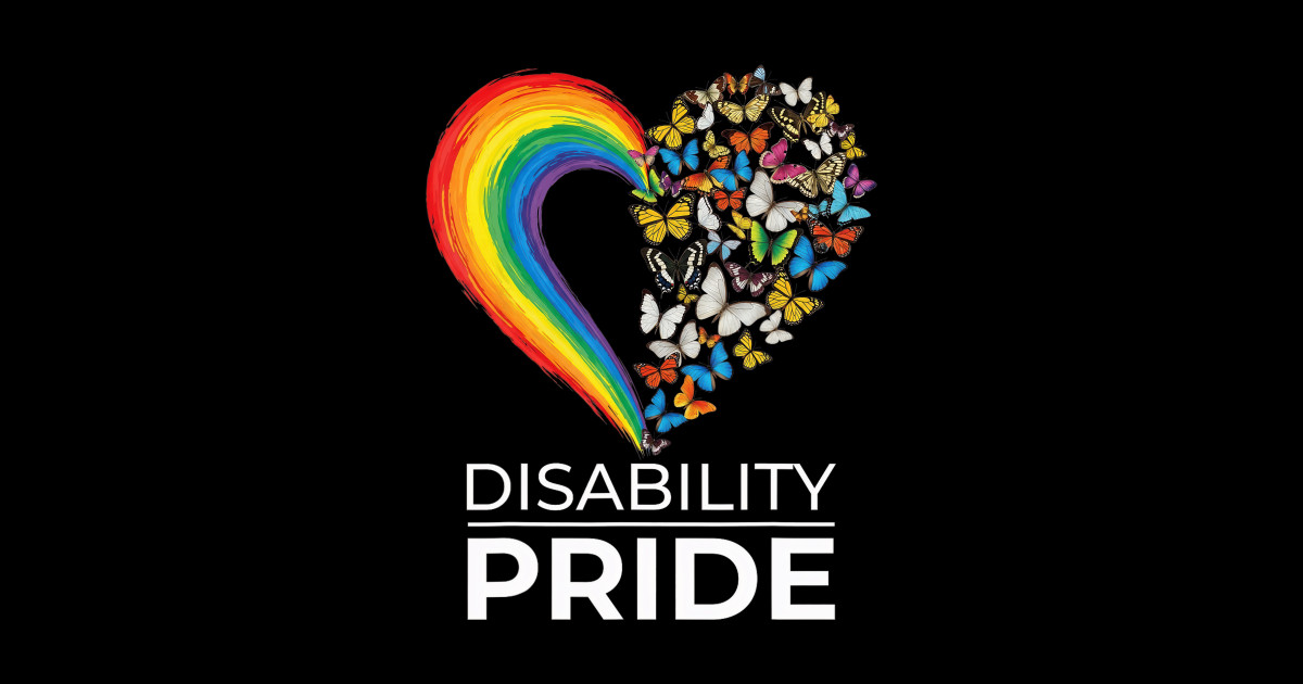 Disability Pride Rainbow Butterfly Heart Gift - Disability Pride ...
