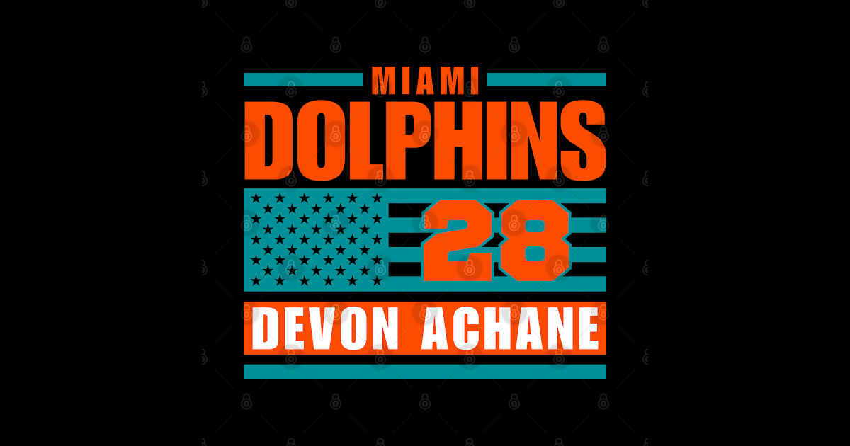 Miami Dolphins Devon Achane 28 American Flag Football - Miami Dolphins ...