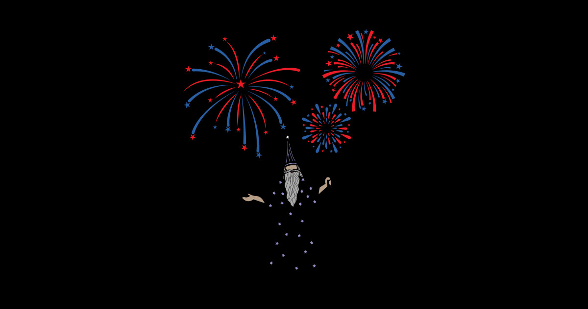 Wizard casting Fireworks for 4th of July - 4th Of July - Sticker ...