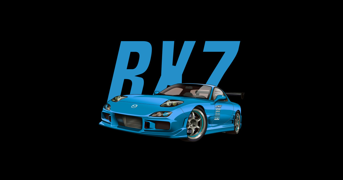 RX7 FD BLUE - Rx7 - Sticker | TeePublic