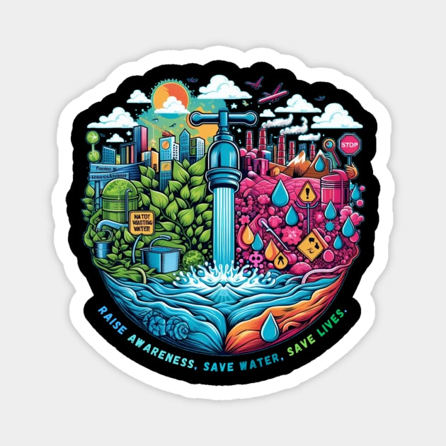 Raise Awareness, Save Water, Save Lives. - Love Water - Magnet | TeePublic