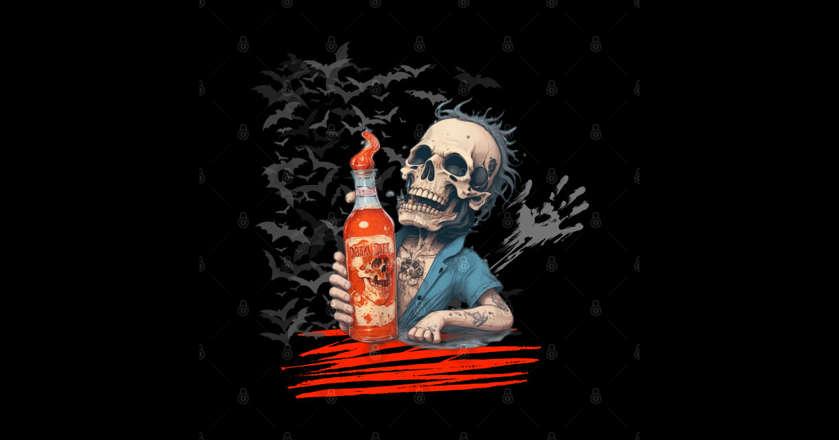 Drunk skull - Skull - Magnet | TeePublic