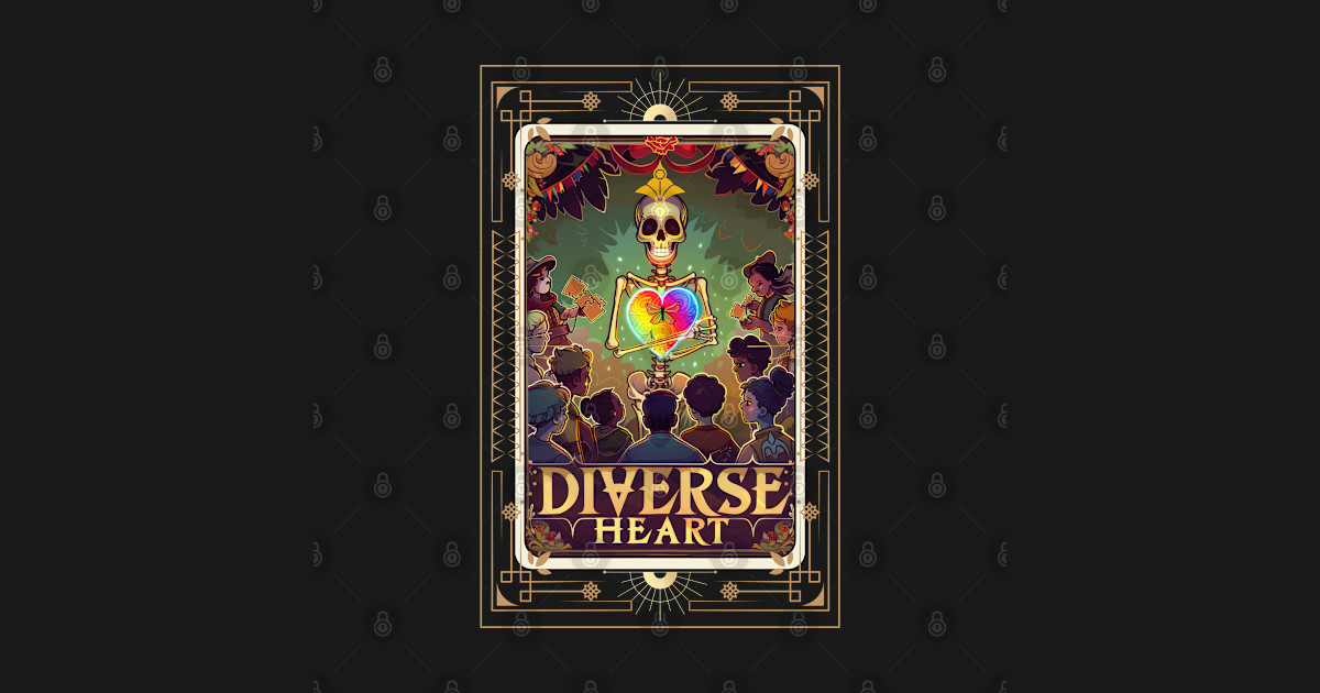 diverse heart art deco pride tarot card - Diversity And Inclusion - T ...