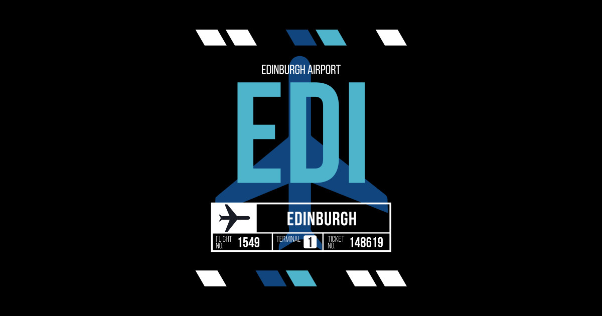 Edinburgh (EDI) Airport Code Baggage Tag - Edinburgh Airport - Sticker ...