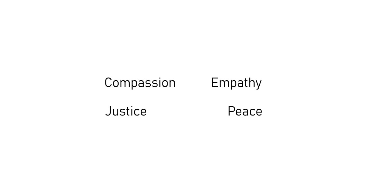 Compassion Empathy Justice Peace - Compassion - T-Shirt | TeePublic