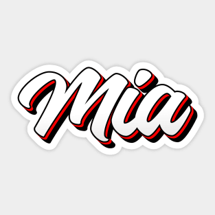 Mia Name Cool 70s Retro Font Stickers for Sale | TeePublic