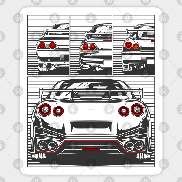 Generation of Nissan GTR Series - Nissan Gtr - Sticker | TeePublic