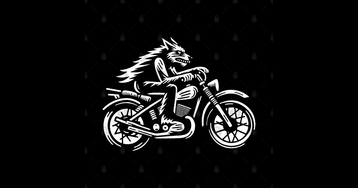 Classic Horror Werewolf Riding a Fast Motorcycle - Motorcycle ...