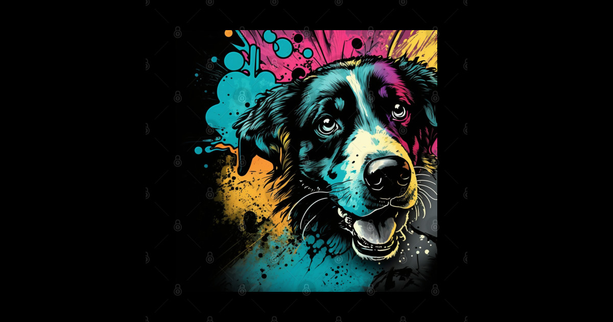 Cosmic Dog Splatter Paint - Dog - Sticker | TeePublic