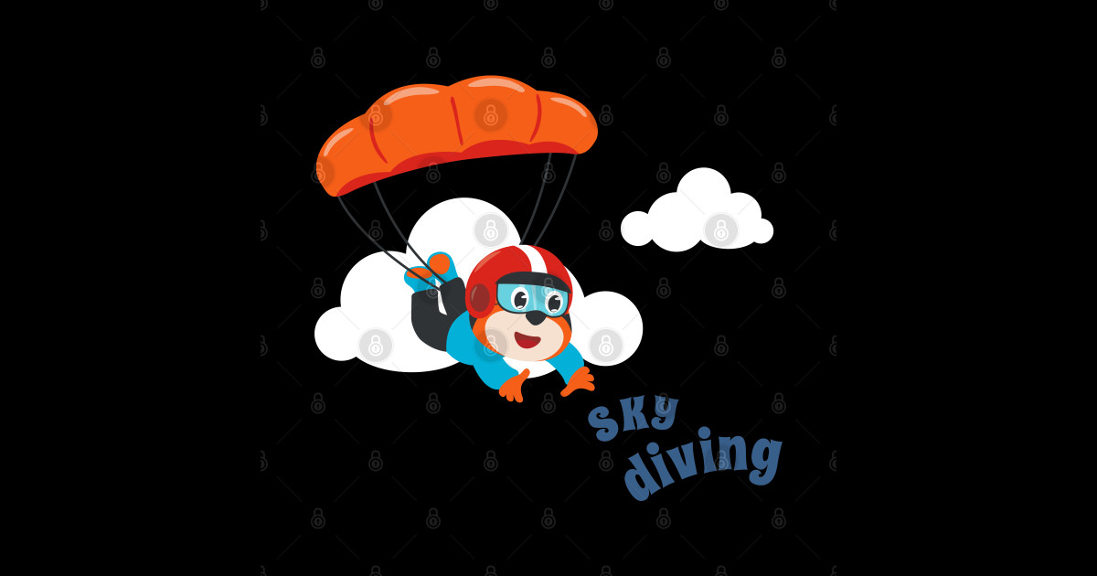 Vector illustration of a cute skydiver. - Skydiving Theme Party ...