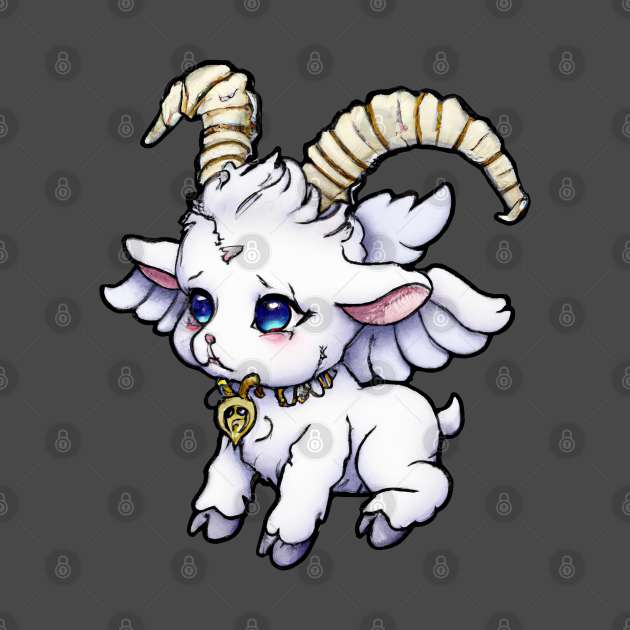 Chibi White Baphomet Goat - Baphomet - T-Shirt | TeePublic