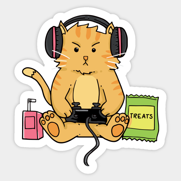 Gamer Cat - Gamer - Sticker | TeePublic