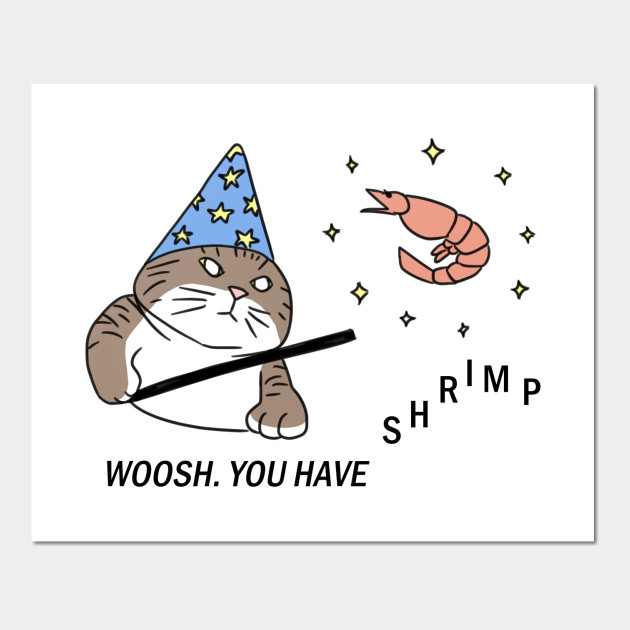 Woosh. You Have Shrimp - Magic Cat Kittens Wizards - Wall Art | TeePublic