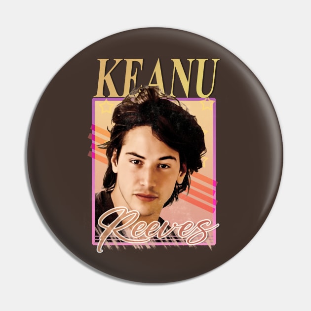 Keanu Reeves || Retro art || 90s - Keanu Reeves - Pin | TeePublic