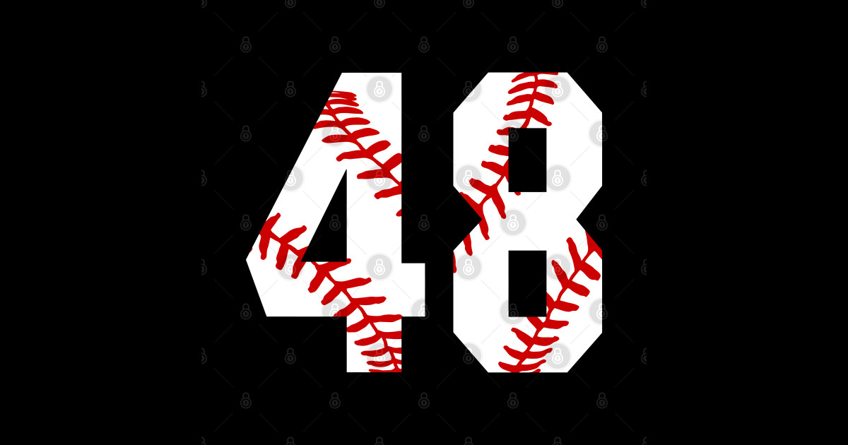 Baseball Number 48 #48 Baseball Shirt Jersey Favorite Player Biggest ...