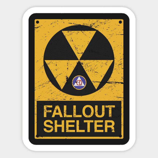 Cold War Civil Defense Fallout Shelter Sign - Fallout Shelter - Sticker ...