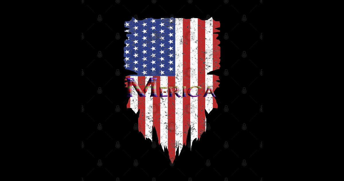 Merica , flag USA - Usa Independence - Sticker | TeePublic