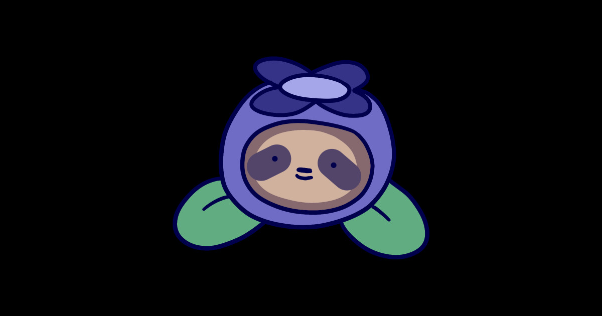 Blueberry Sloth Face - Sloth - Sticker | TeePublic