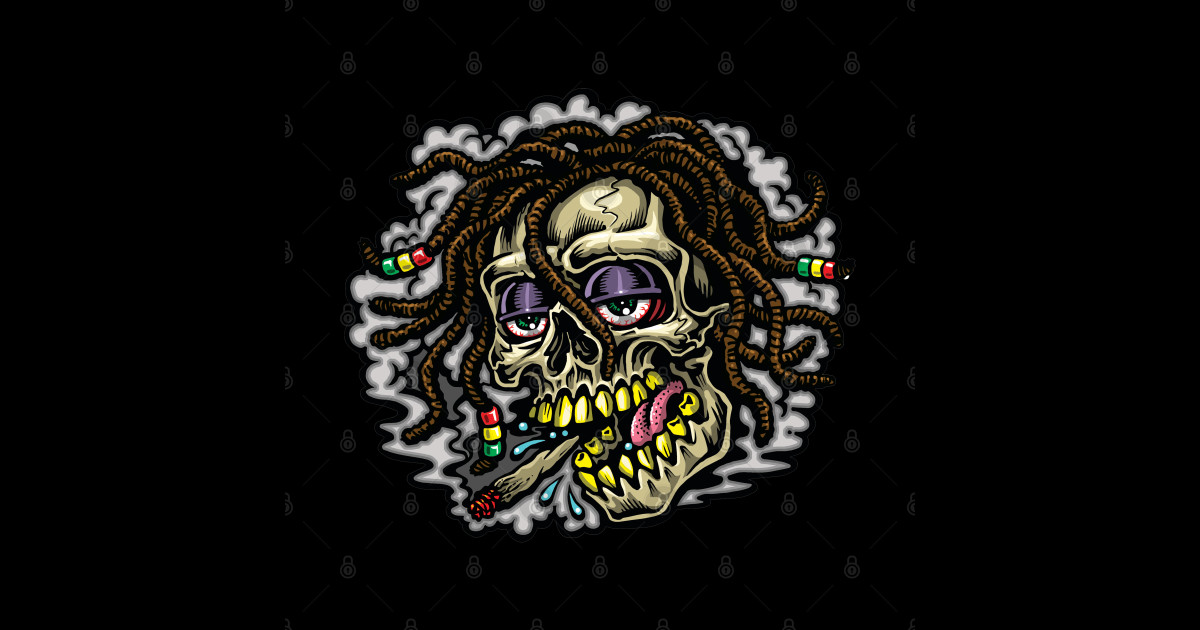Rasta skull - Rasta - Sticker | TeePublic