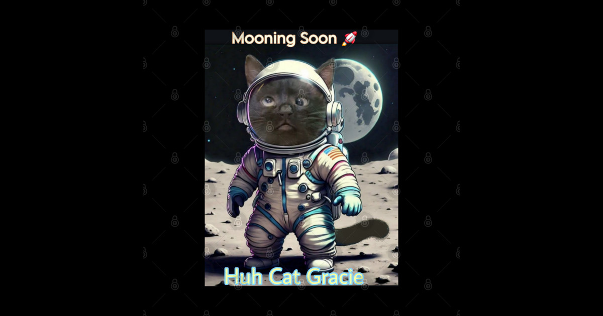 Gracie Mooning Soon - Moon - Sticker | TeePublic
