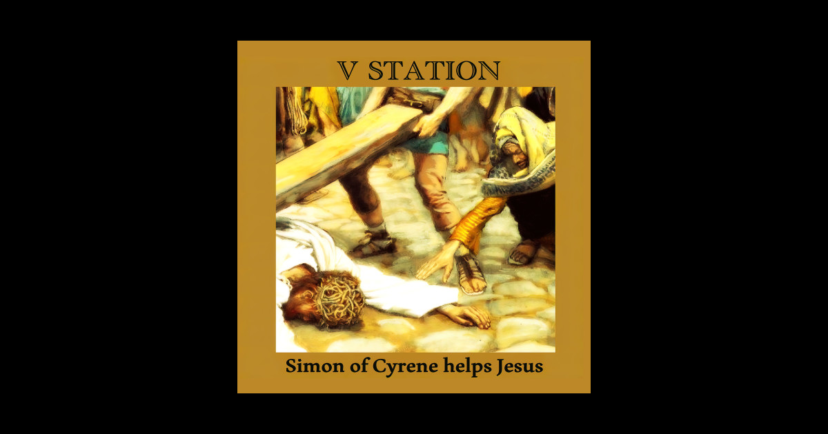 Stations of the Cross - Via Crucis #5 of 15 - Jesus - Sticker | TeePublic