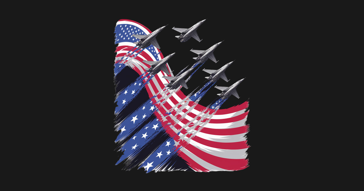 Patriotic Red White Blue USA Flag Fighter Jets 4th of July - Patriotic ...