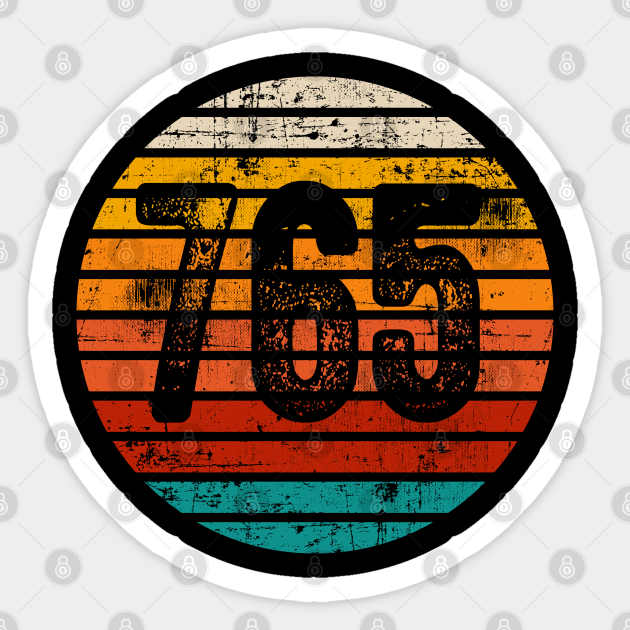 Distressed Vintage Sunset 765 Area Code - 765 Area Code - Sticker ...