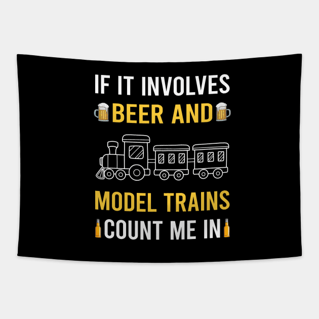 Beer And Model Train Trains Railroad Railway - Model Train - Tapestry ...