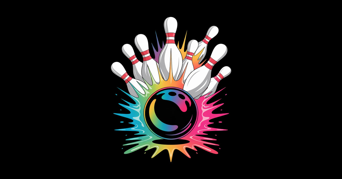 Colorful Bowling Game Day Bowling Cute Colorsplash Ball - Colorful ...