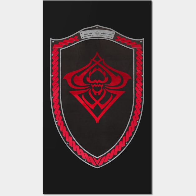 Spider Sigil Red (Shield Red Celtic Rope moonsilver rims Black Core ...