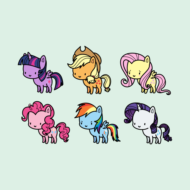 MLP Mane6 chibi - My Little Pony - Tapestry | TeePublic