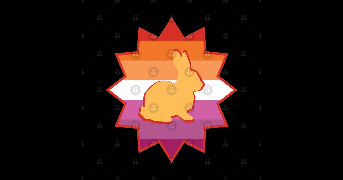 LGBTQ Lesbian Pride Flag colors Star, Rabbit - Lgbtq Lesbian Pride ...