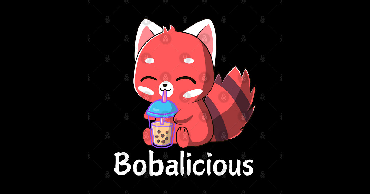 Red Fox Boba Tea - Boba Tea - Sticker | TeePublic