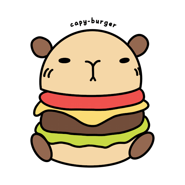 capy-burger cute capybara sticker - Capybara - T-Shirt | TeePublic