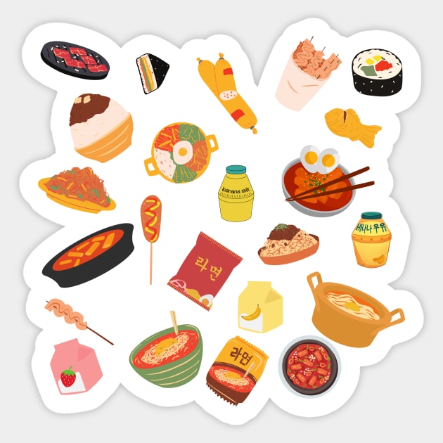 Korean foods - Korean Food - Sticker | TeePublic