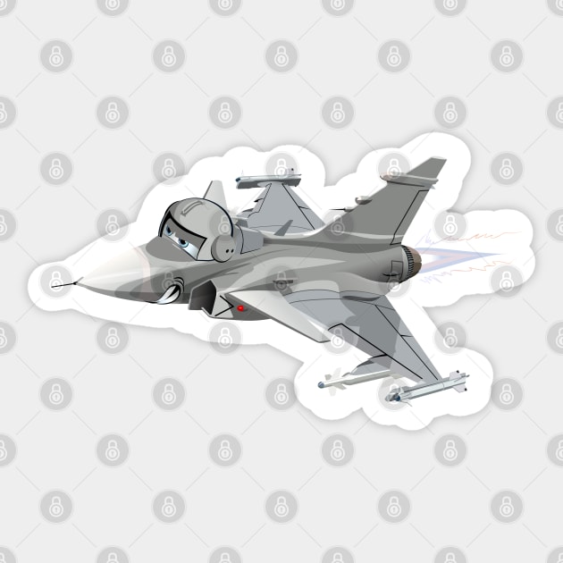 Cartoon Fighter Plane - Cartoon Plane - Sticker | TeePublic
